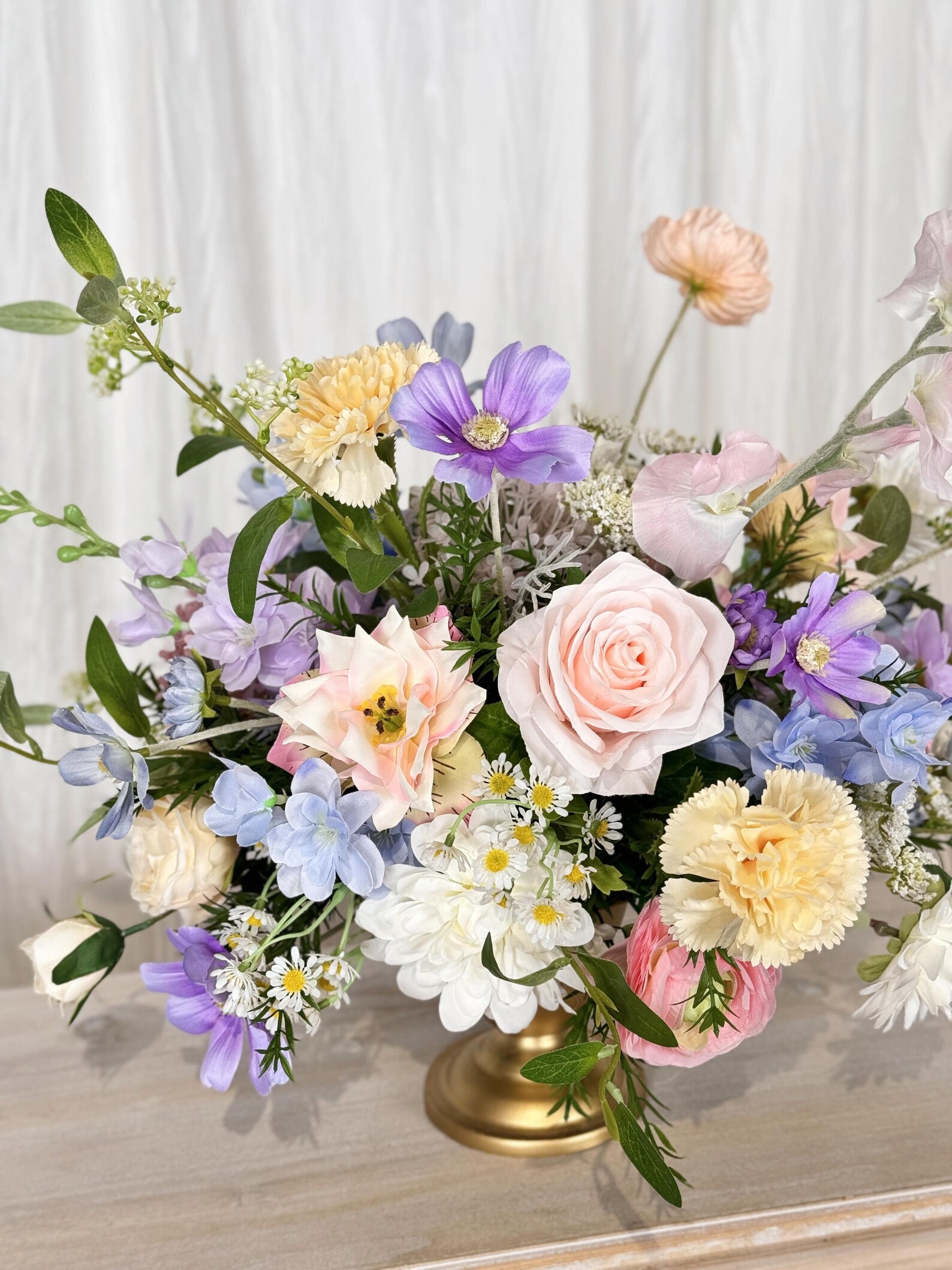 Blue,purple,pink Aisle Flowers, Spring Pastel Wedding Decor, Aisle ...