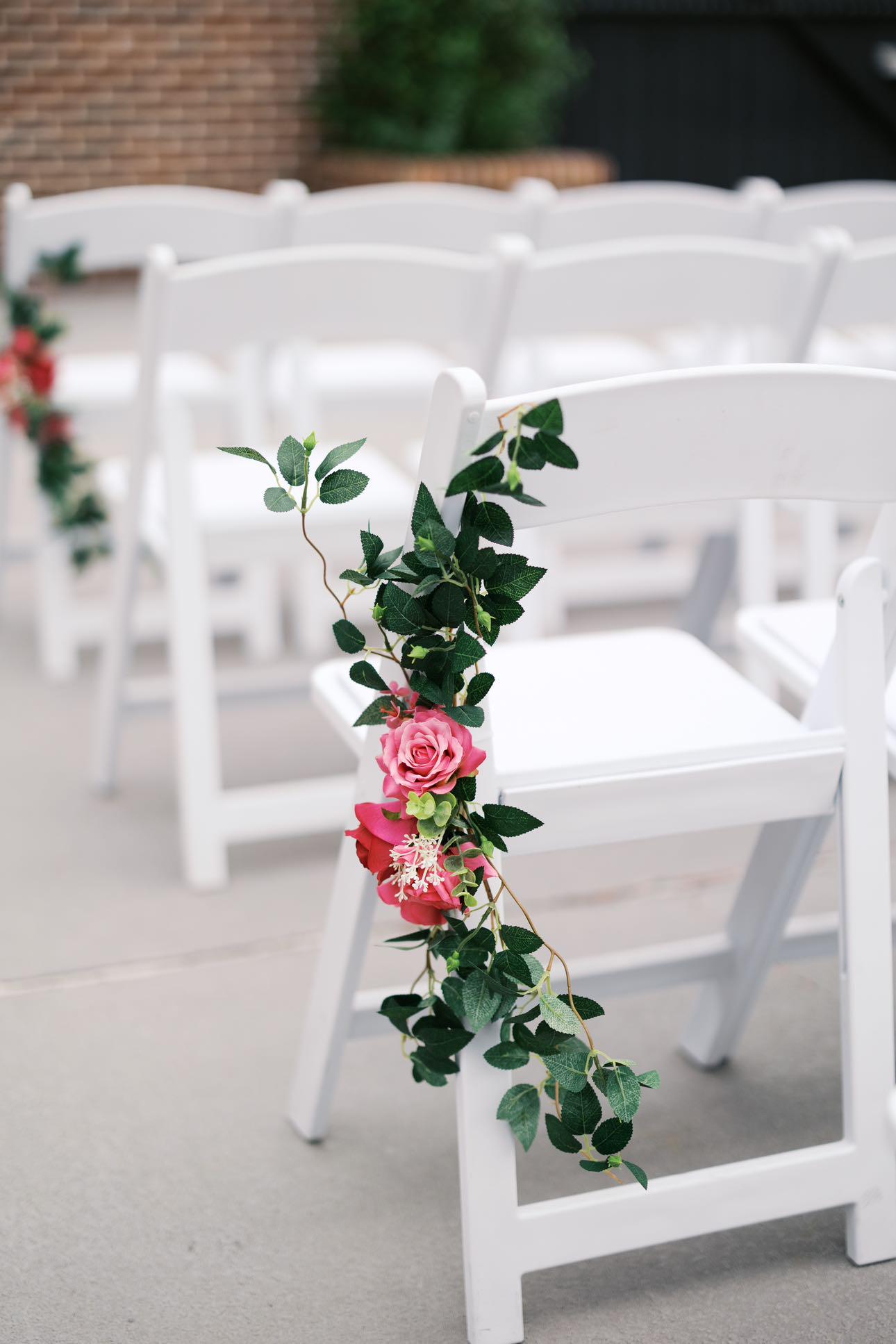 Fuchsia Rose Chair Swag, Wedding Aisle Decoration - Etsy