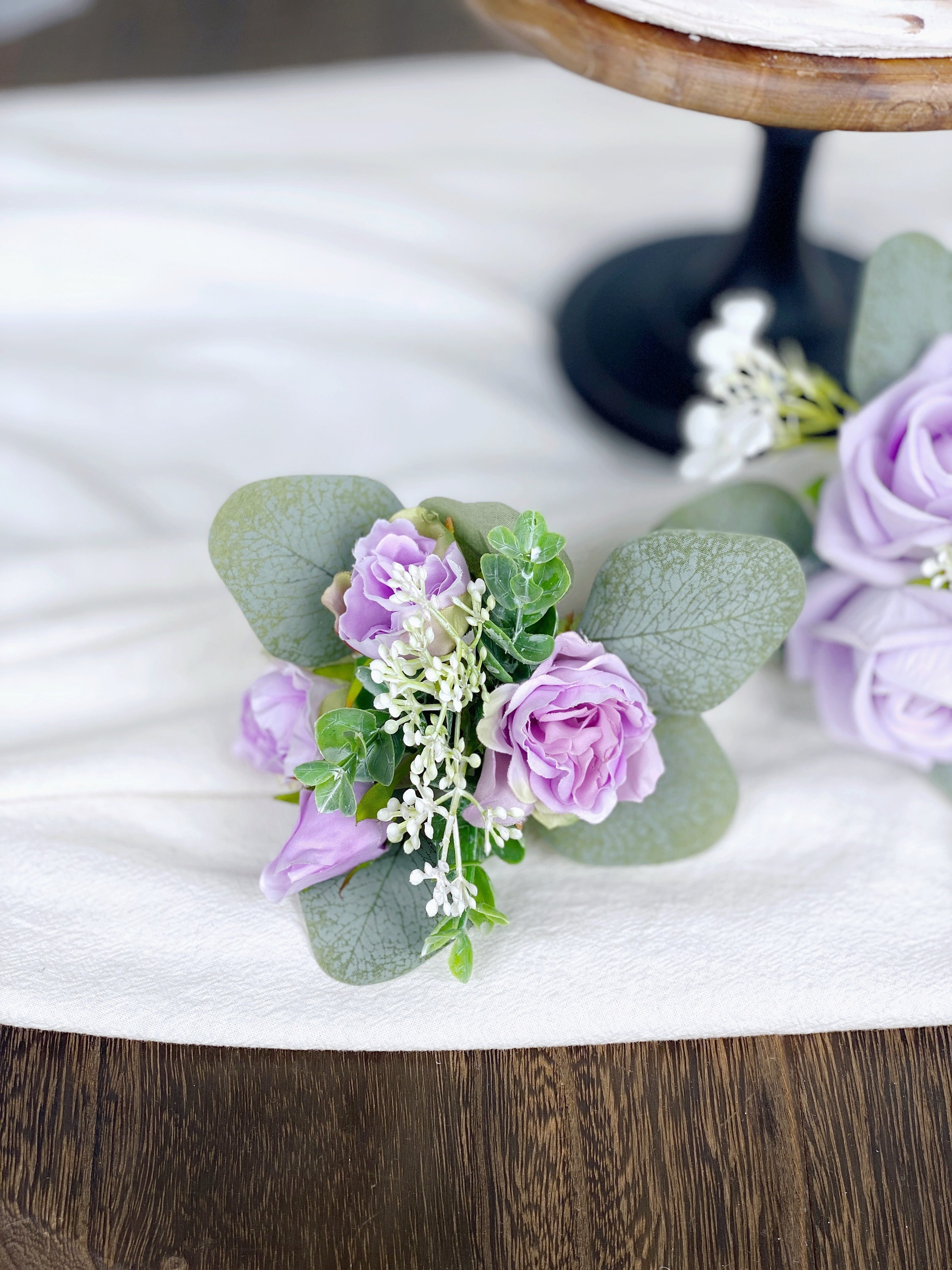 Set of 2 Purple Floral Wedding Cake Topper Flowers, Boho Decoration - Etsy