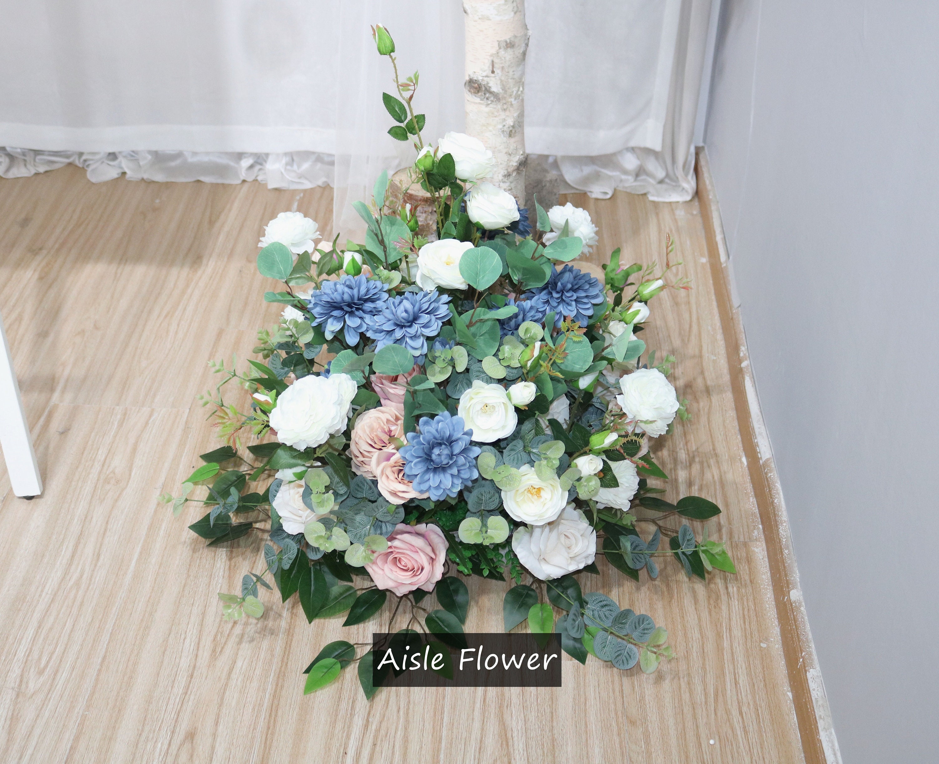 Dusty Blue and Dusty Pink Wedding Archway Flower, Dusty Blue Wedding ...