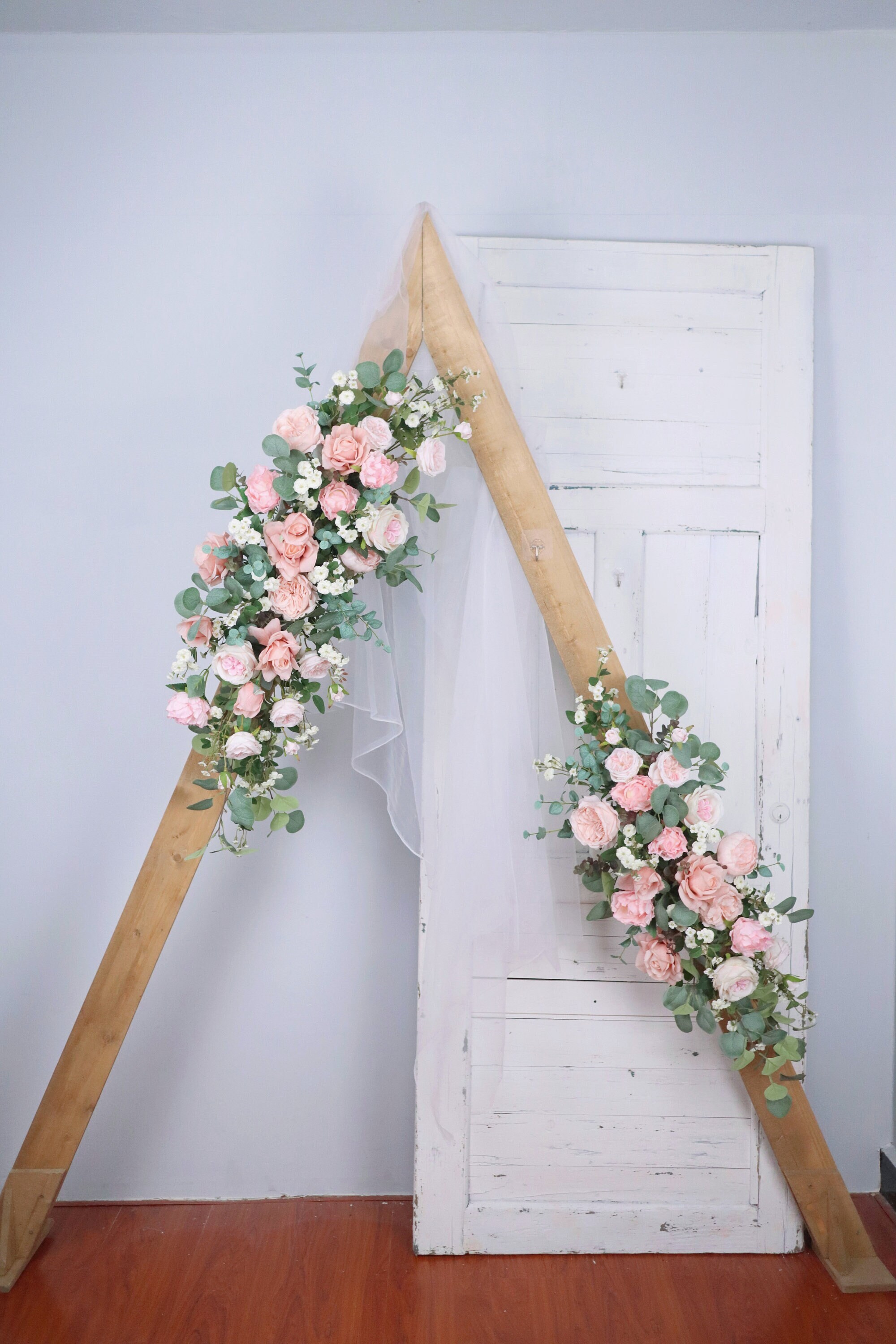 Pink Blush Coral Wedding Archway Flower Pink Wedding Corner - Etsy