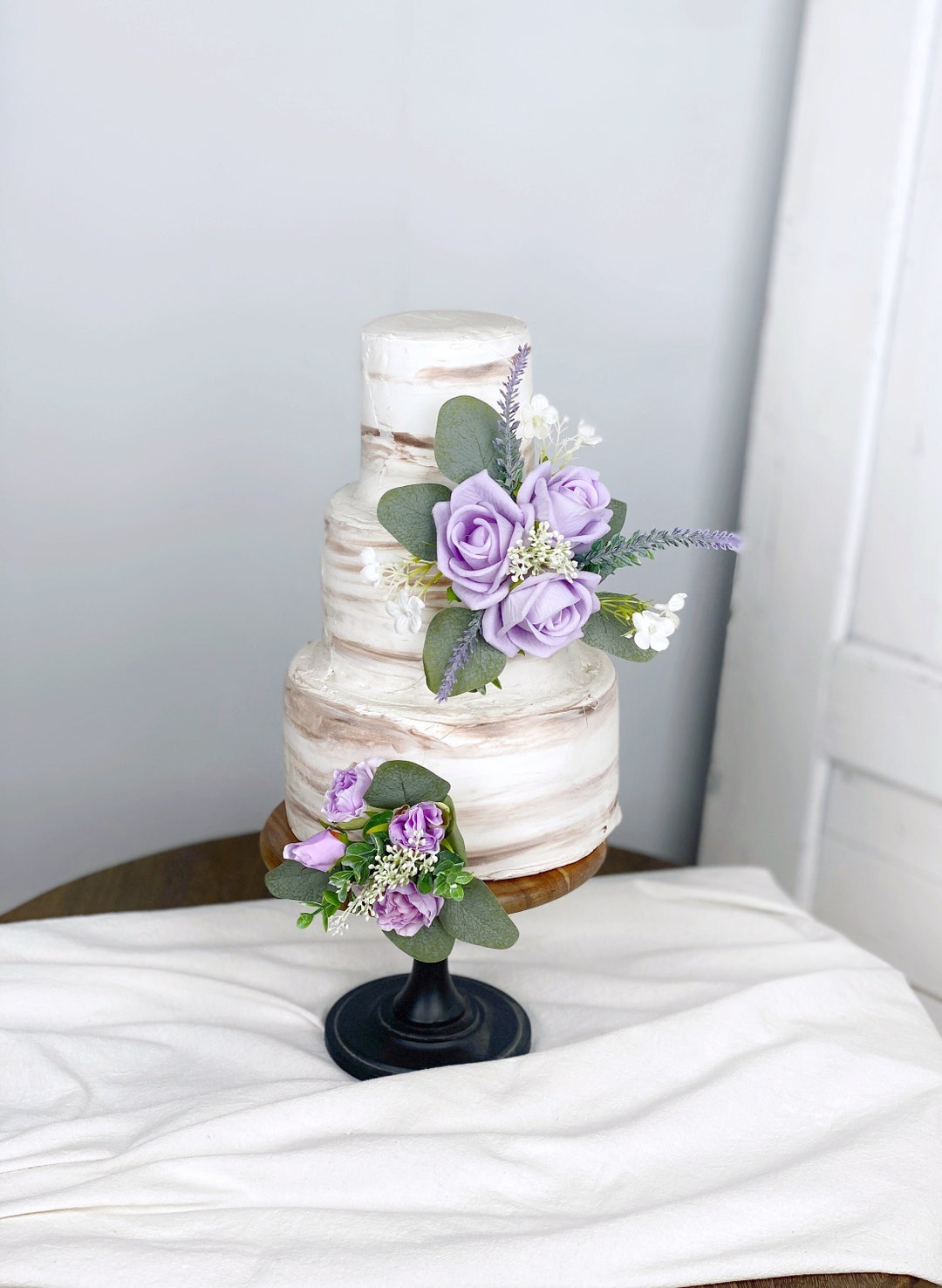 Set of 2 Purple Floral Wedding Cake Topper Flowers, Boho Decoration - Etsy