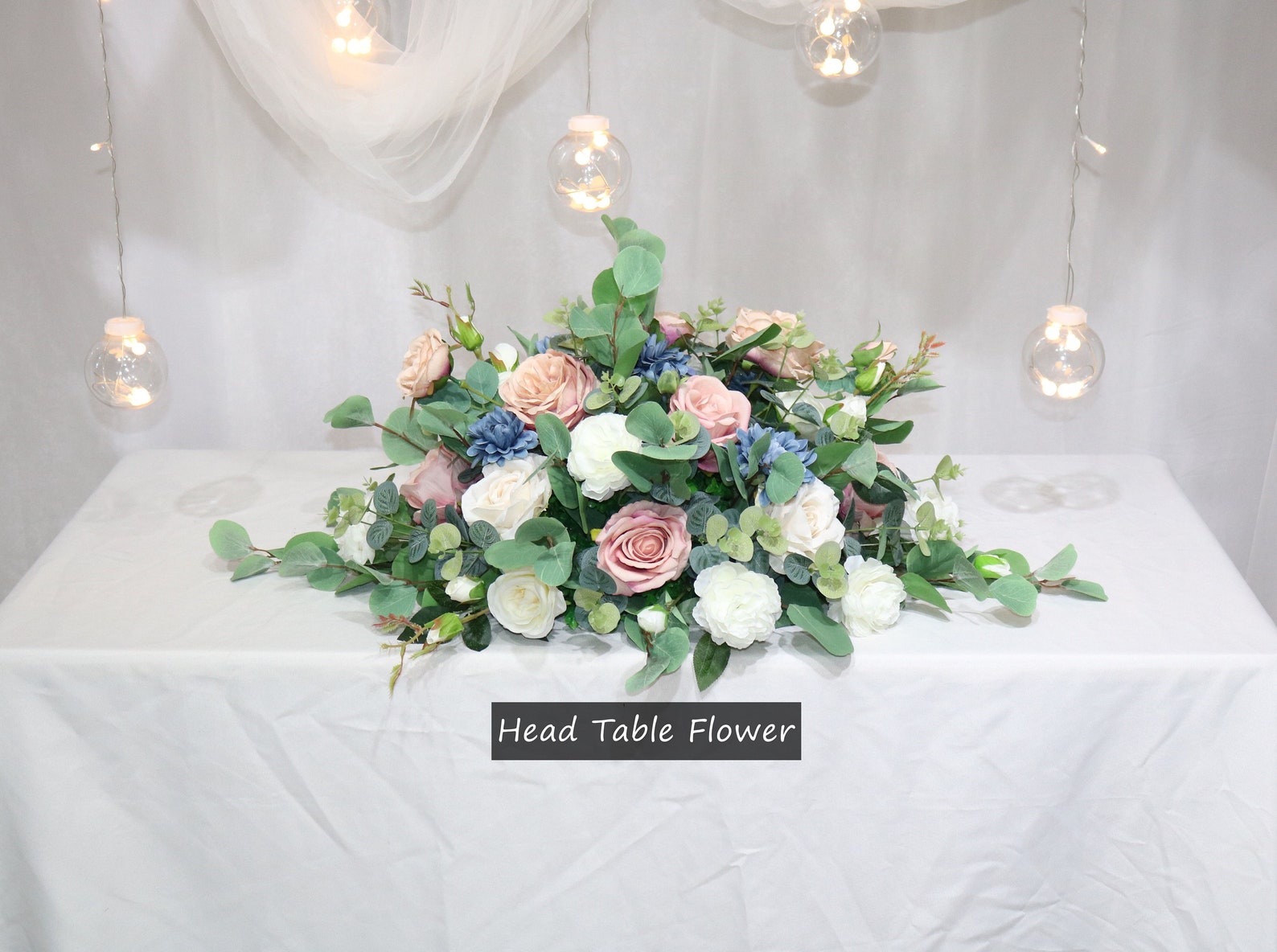 Dusty Blue and Dusty Pink Wedding Archway Flower, Dusty Blue Wedding ...