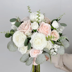 Dusty Pink Bridal Bouquet, Pink Boho Wedding Bouquet, Rustic Flower ...