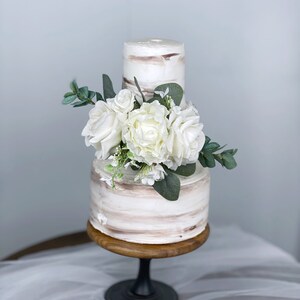 White Wedding Cake Topper, Floral Cake Decoration, Cake Topper Flowers ...