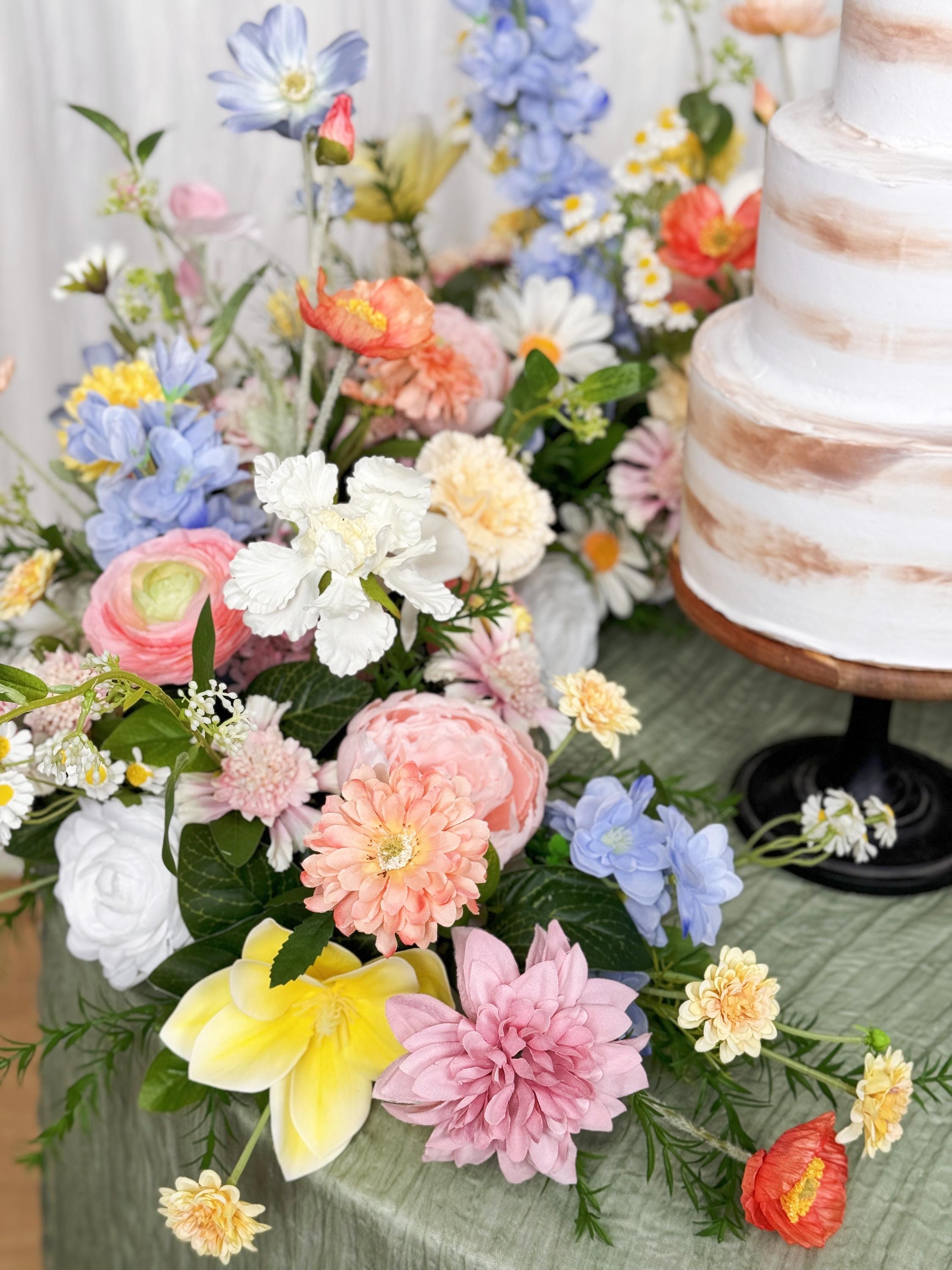 Pastel Wildflower Cake Flowers: Boho Wedding Cake Table Decor - Etsy