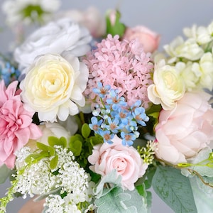 Pink & Blue Bridal Bouquet, Boho Wedding Bouquet, Wedding Flower ...