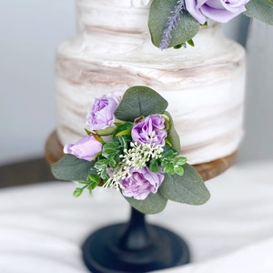 Set of 2 Purple Floral Wedding Cake Topper Flowers, Boho Decoration - Etsy