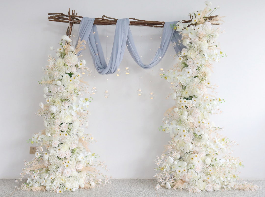 White and Cream Flower Arch for Wedding, Wedding Arch Flowers, Wedding ...