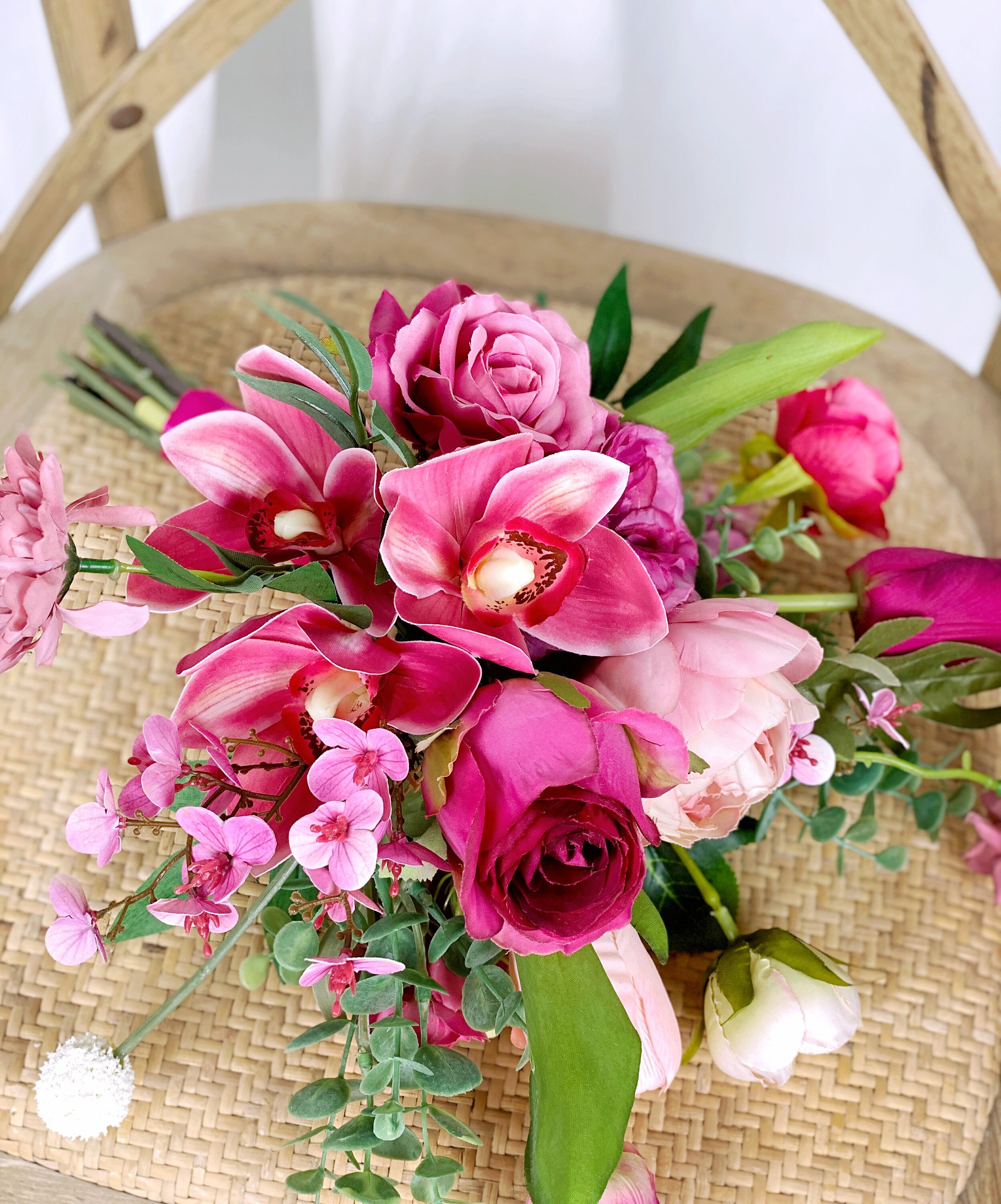 Fuchsia Bouquet, Hot Pink Wedding Bouquet, Boho Flower Bouquet, Bouquet ...
