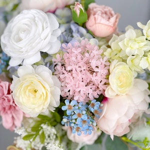 Pink & Blue Bridal Bouquet, Boho Wedding Bouquet, Wedding Flower ...