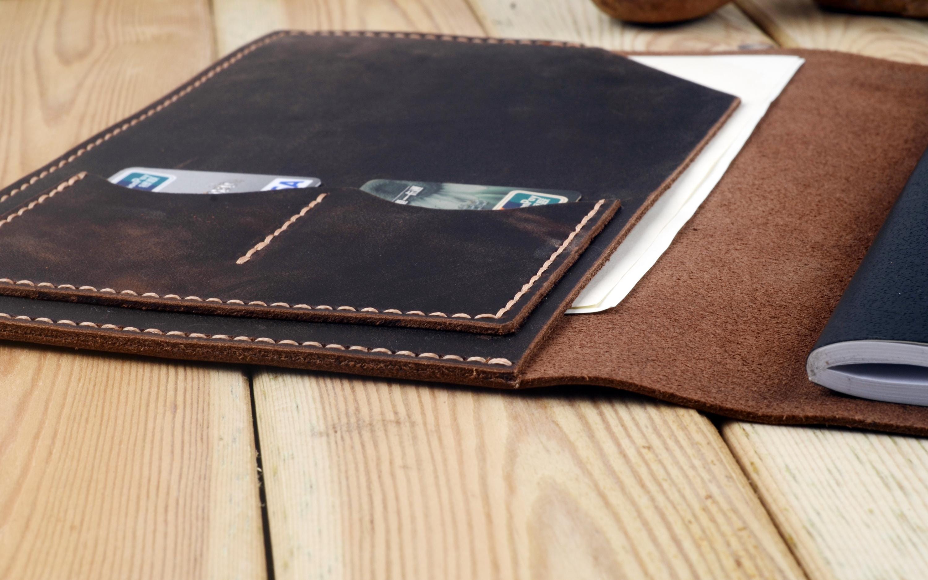 Leather Composition Notebook Cover With iPad Mini,personalized Notebook ...