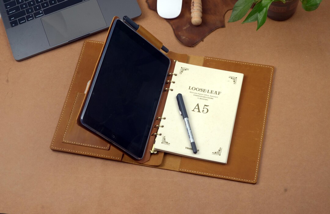 Leather iPad With A5 Binder Cover,ipad Leather Notepad With iPad ...