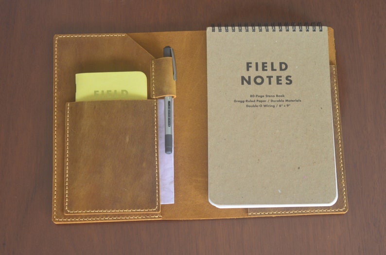 Leather Field Notes Personalized Cover Steno Book 6x9 - Etsy