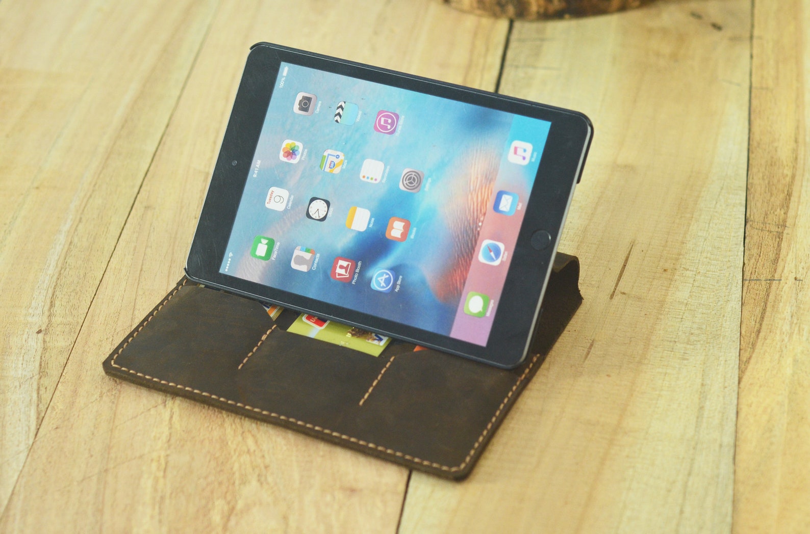 Ipad Mini Leather Stands Coverapple Ipad Mini 5 Leather Folio | Etsy