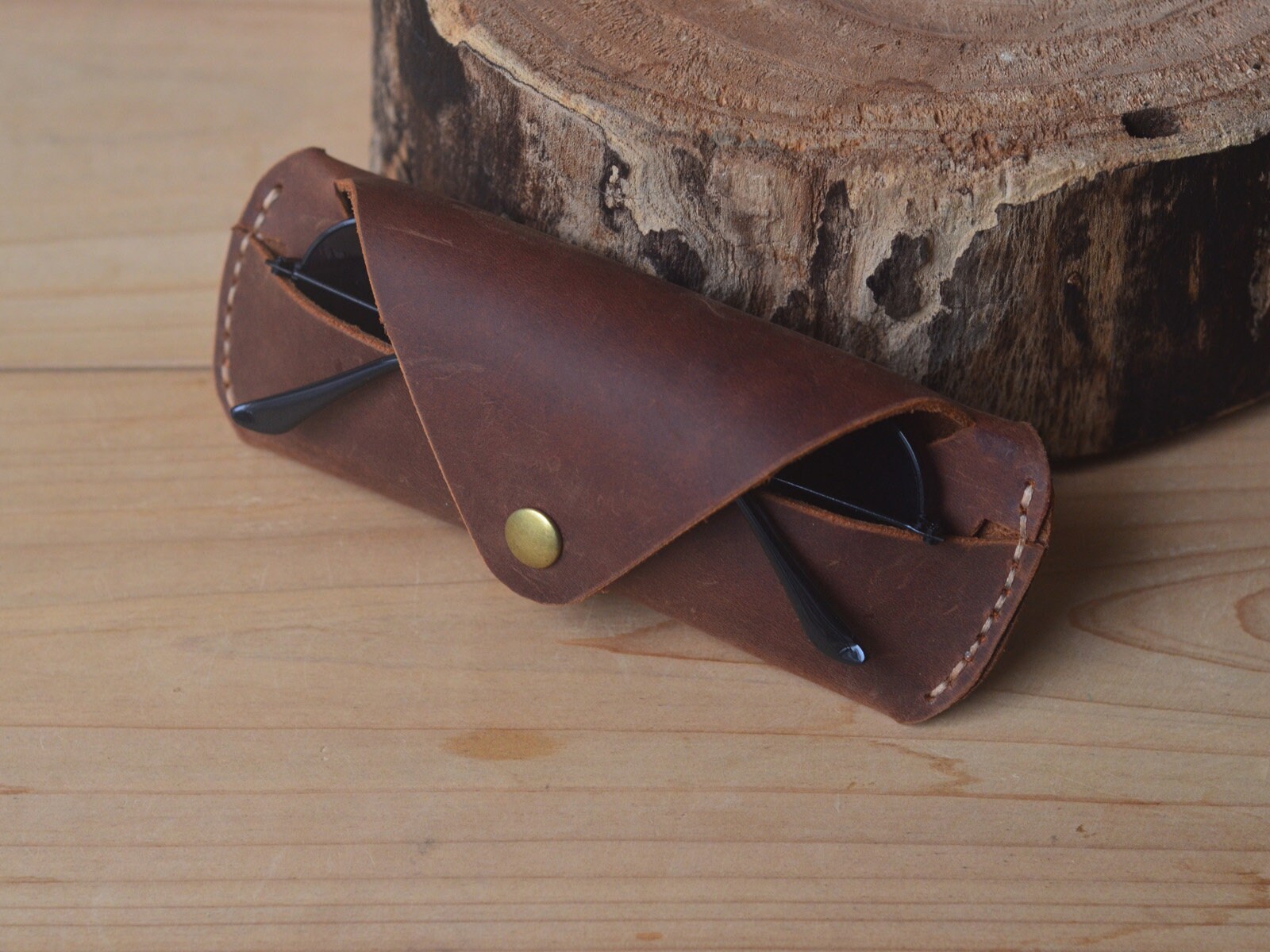 Hard Leather Glasses Bagcrazy Horse Leather Handmade - Etsy