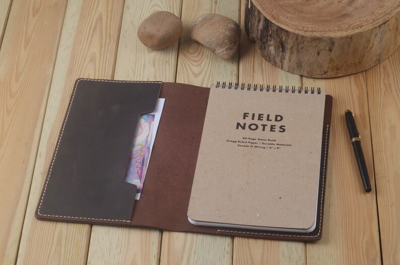 Leather Field Notes Cover,personalized 80 Page Steno Book 6x9 Case ...