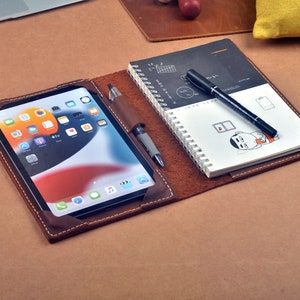IPad Leather Cover With A5 Notepad,ipad Leather Folio With B5 Paper ...