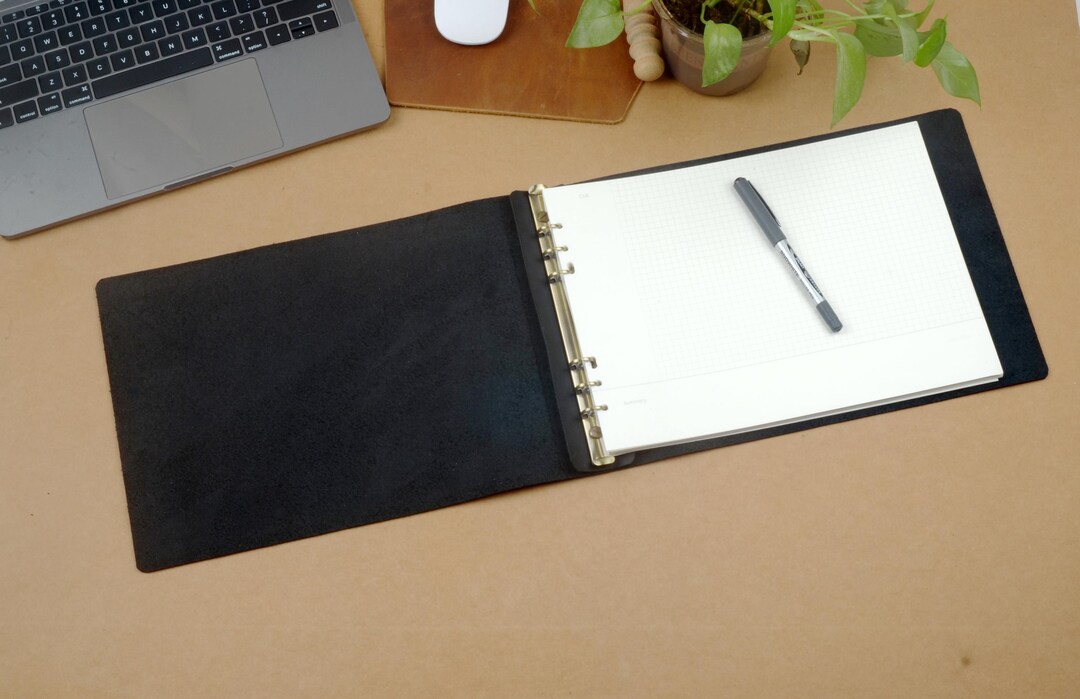 Leather A4 Cover With 6 Rings Binder,personalized A4 Papers Holder ...