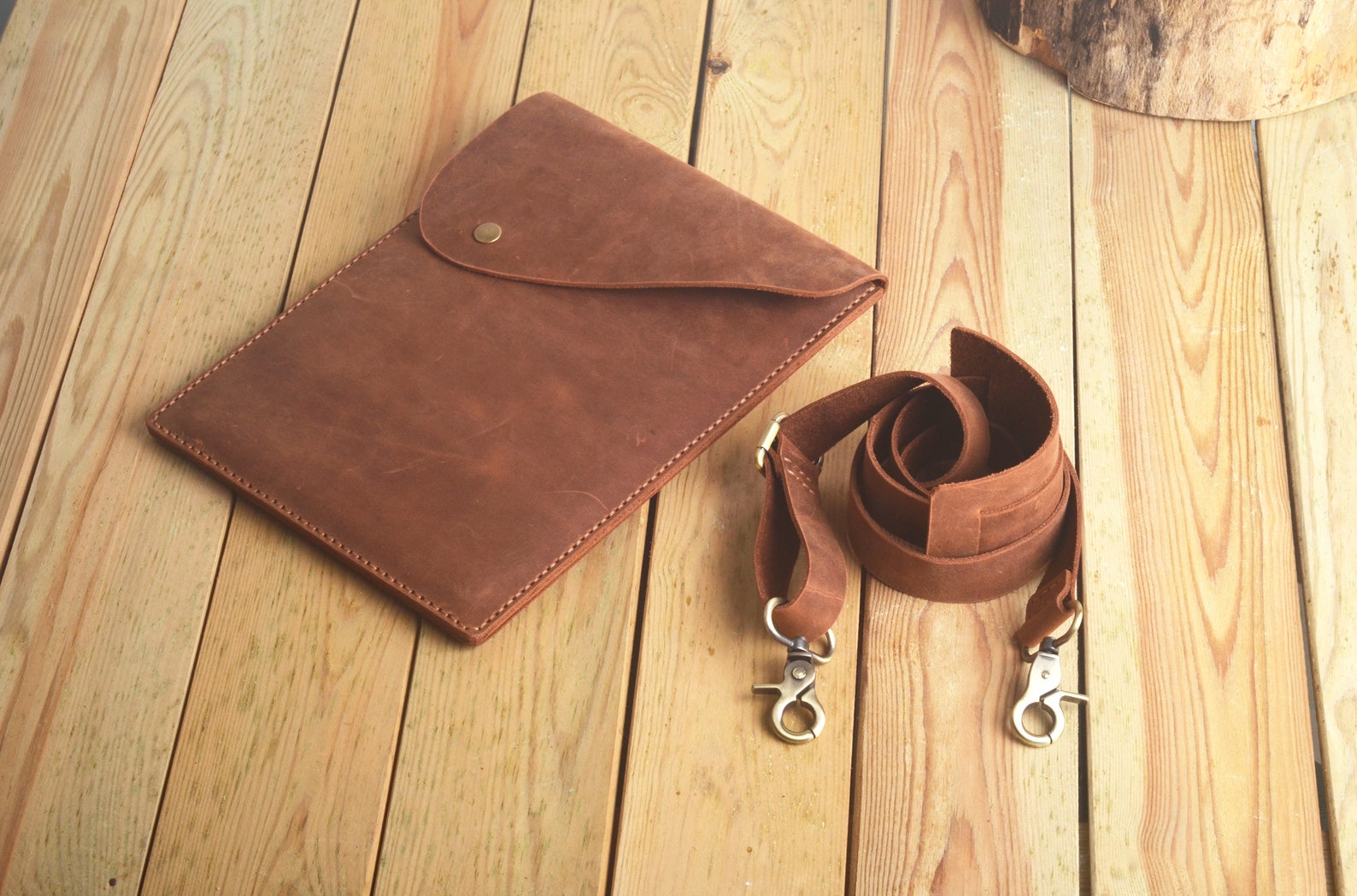 IPad Leather Sleeve Bag With Crossbody Shoulder Strap,ipad Pro Slim ...