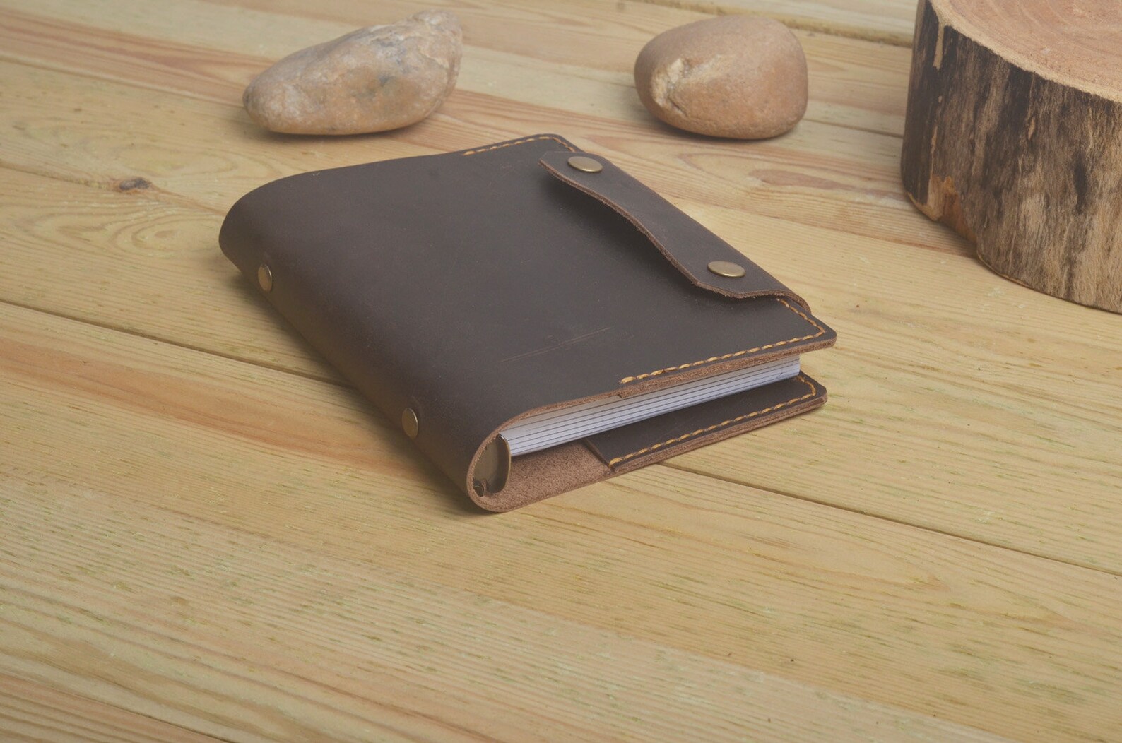 Leather Binder Notepad Coverjourney Notebook Portfolio - Etsy