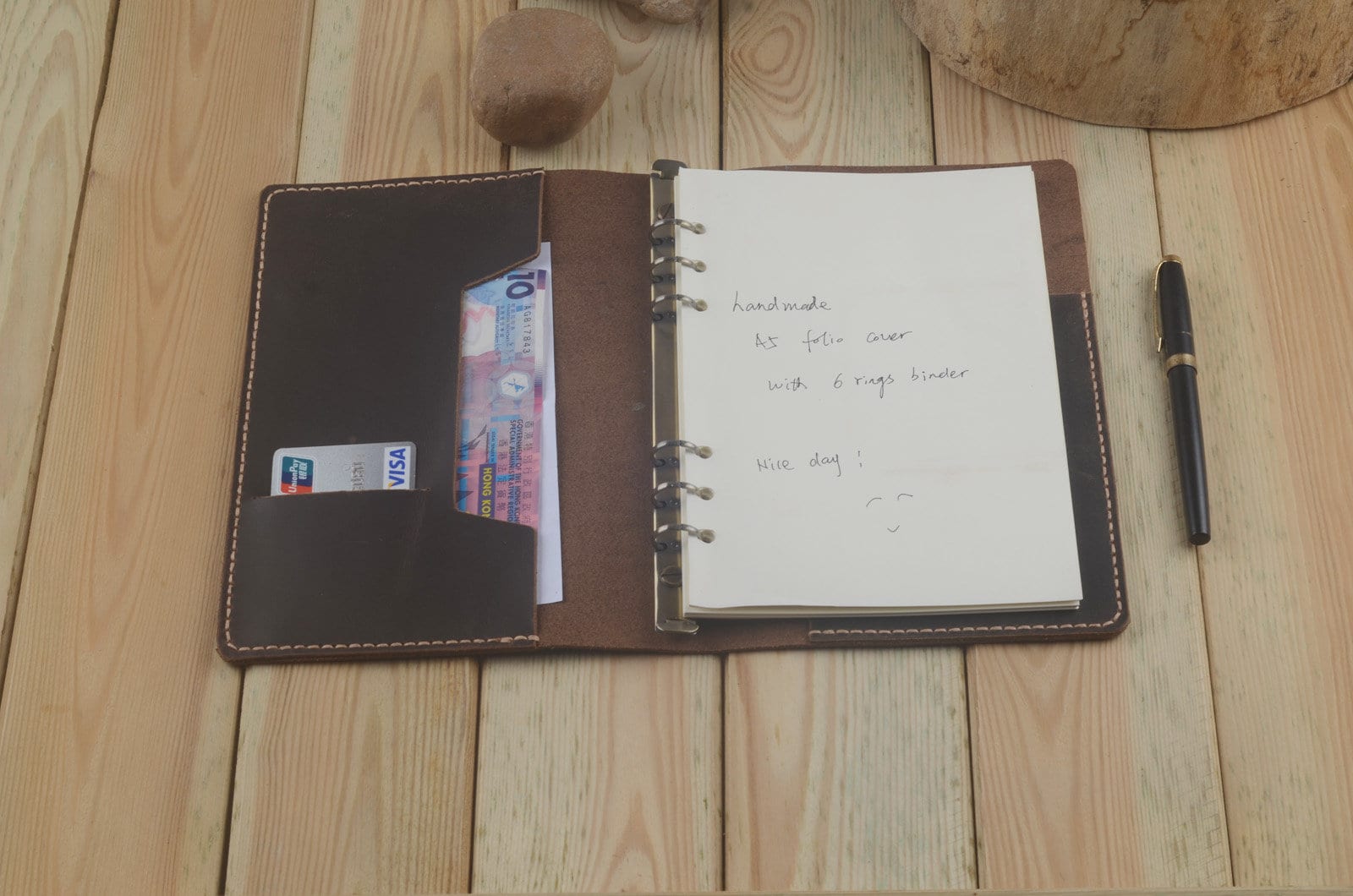 A5 Binder Leather Notebook Cover,a5 Personalized Holder With 6 Rings ...