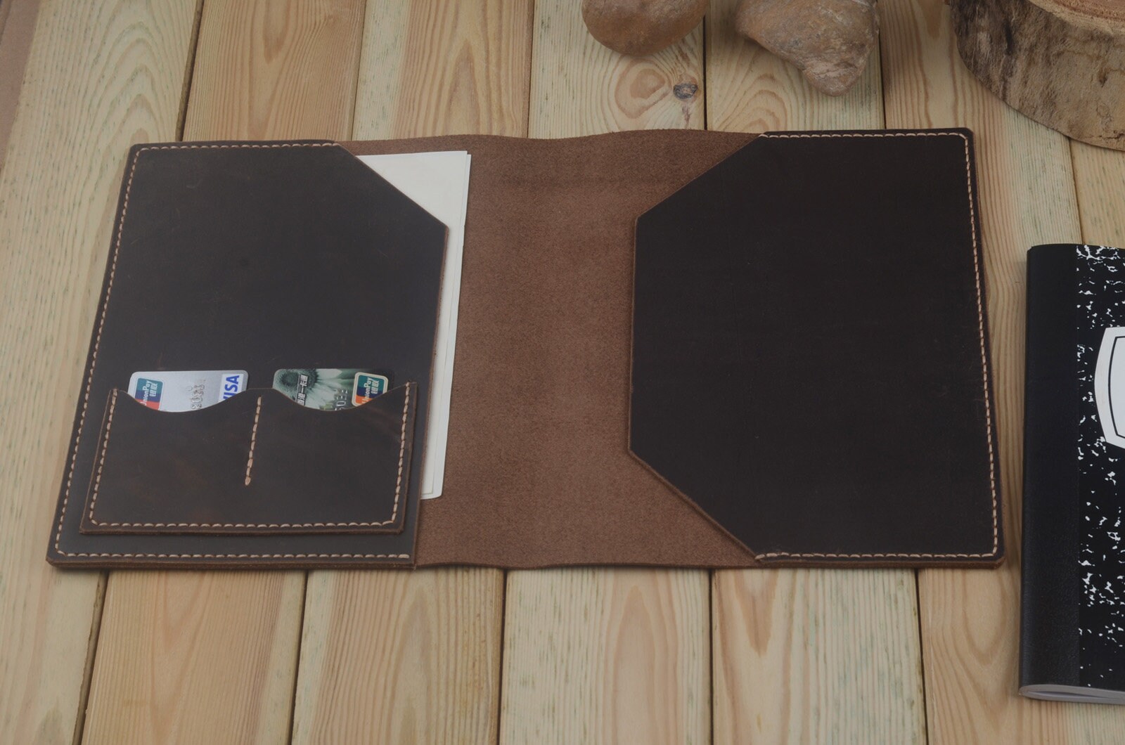 Leather Composition Notebook Cover With iPad Minipersonalized - Etsy