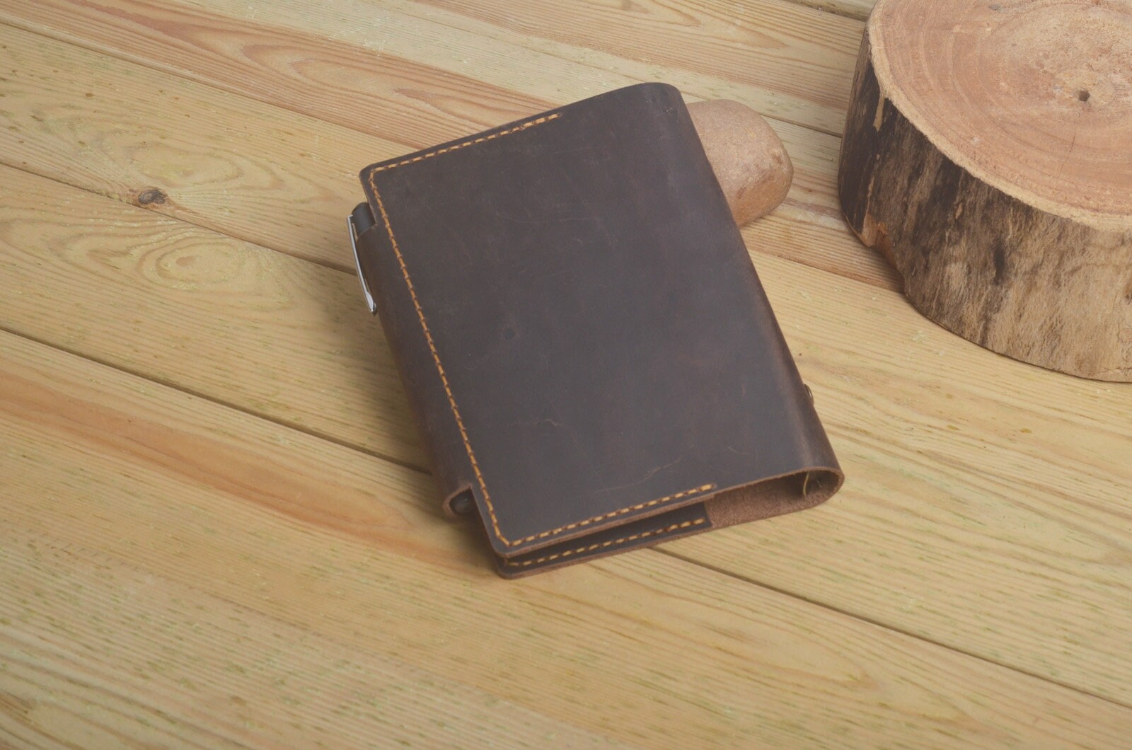 Leather Binder Notepad Coverjourney Notebook Portfolio - Etsy