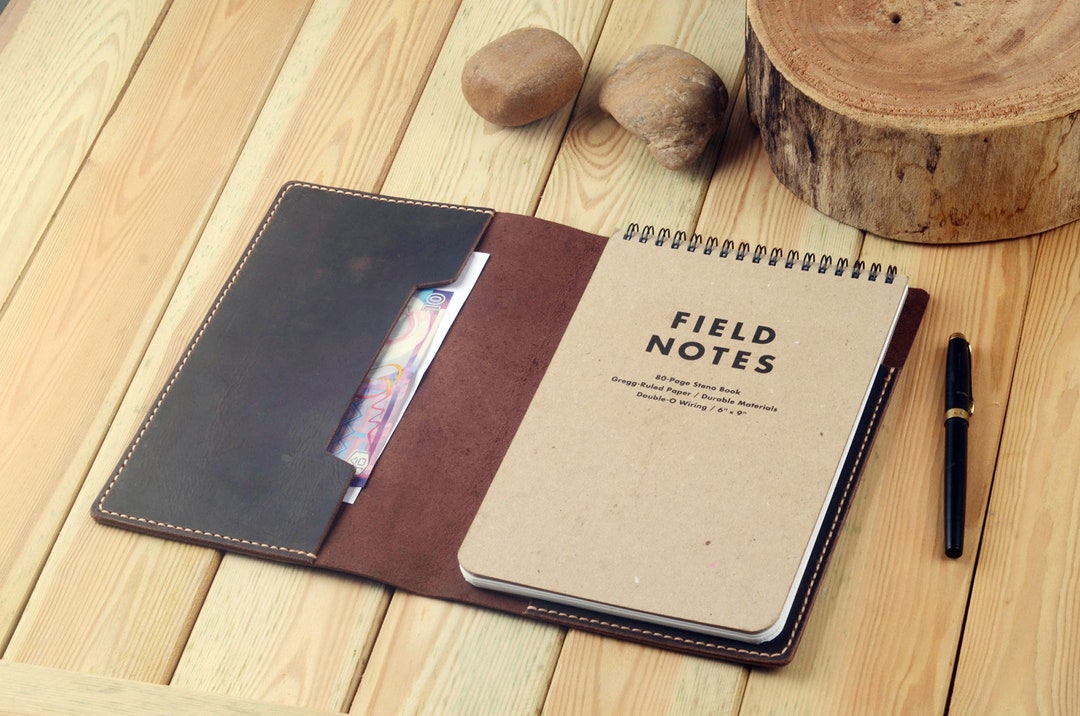 Leather Field Notes Cover,personalized 80 Page Steno Book 6x9 Case ...