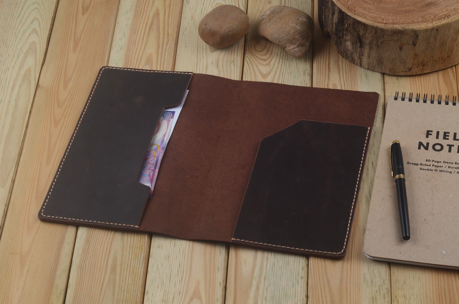 Leather Field Notes Cover,personalized 80 Page Steno Book 6x9 Case ...
