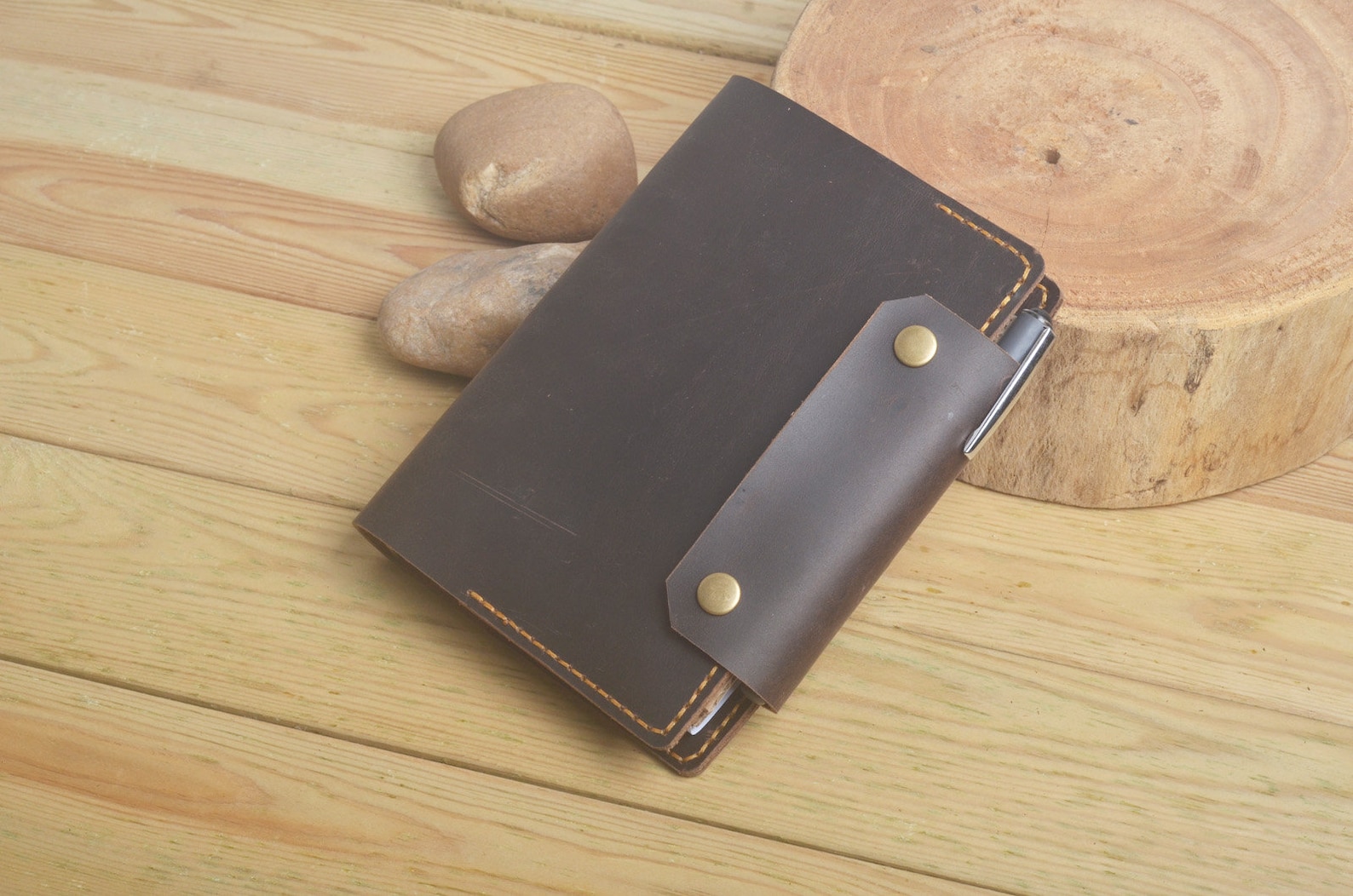Leather Binder Notepad Coverjourney Notebook Portfolio - Etsy