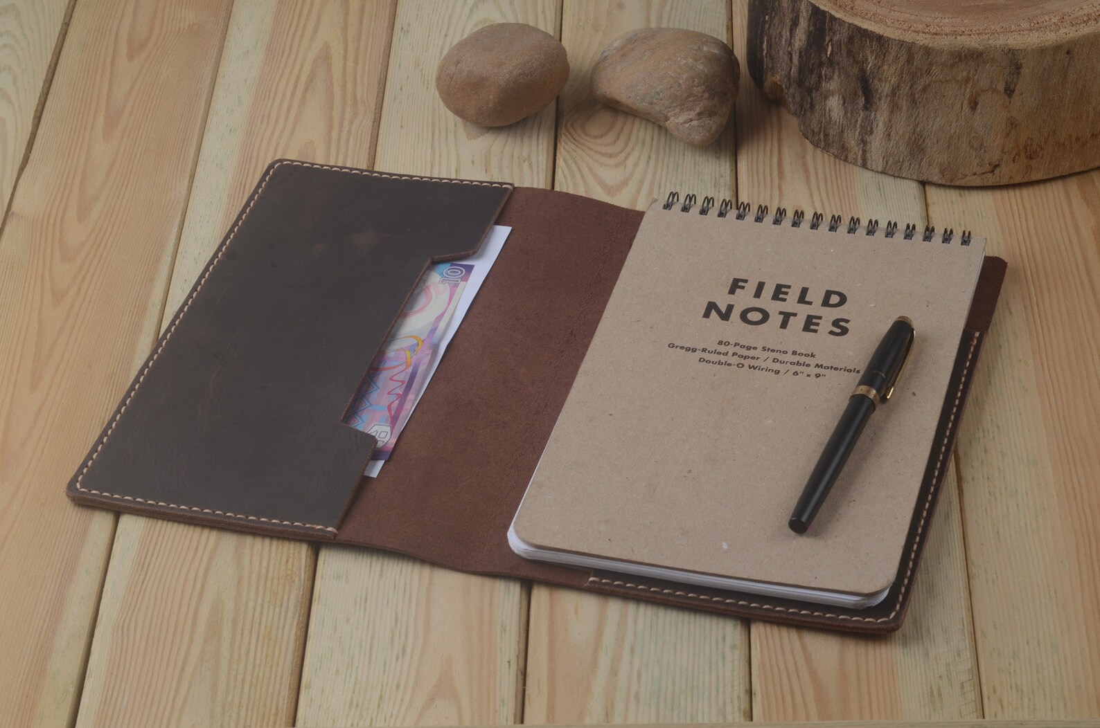Leather Field Notes Cover,personalized 80 Page Steno Book 6x9 Case ...