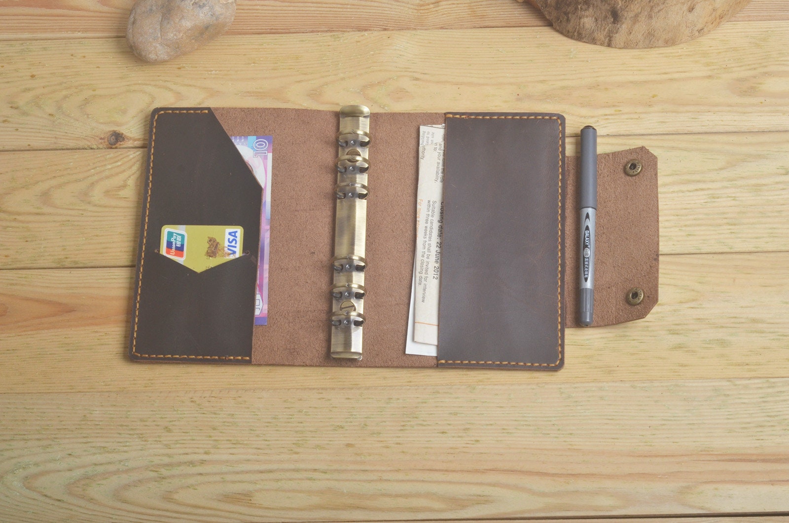 Leather Binder Notepad Coverjourney Notebook Portfolio - Etsy