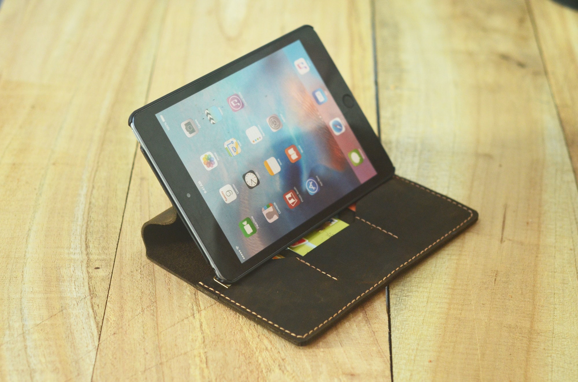 Ipad Mini Leather Stands Coverapple Ipad Mini 5 Leather Folio | Etsy