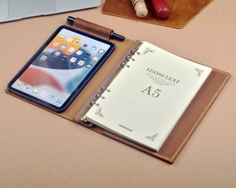 Leather Composition Notebook Cover With iPad Minipersonalized - Etsy