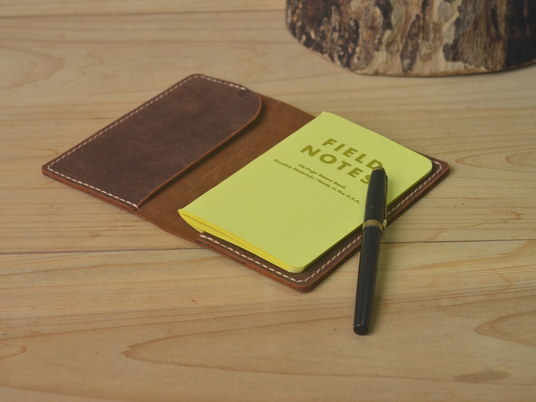 Leather Field Notes Cover,personalized Refillable 3.5"x5.5" Memo Book ...
