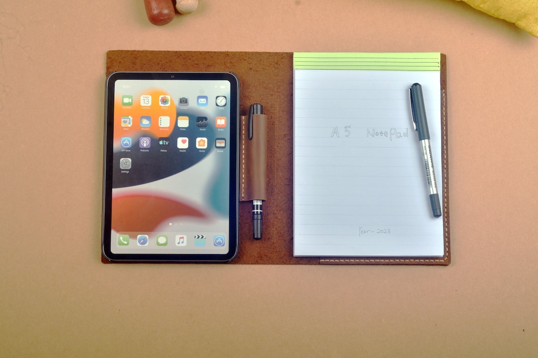 IPad Mini Leather Folio Cover With A5 Notebook,ipad Mini Sleeve Case ...