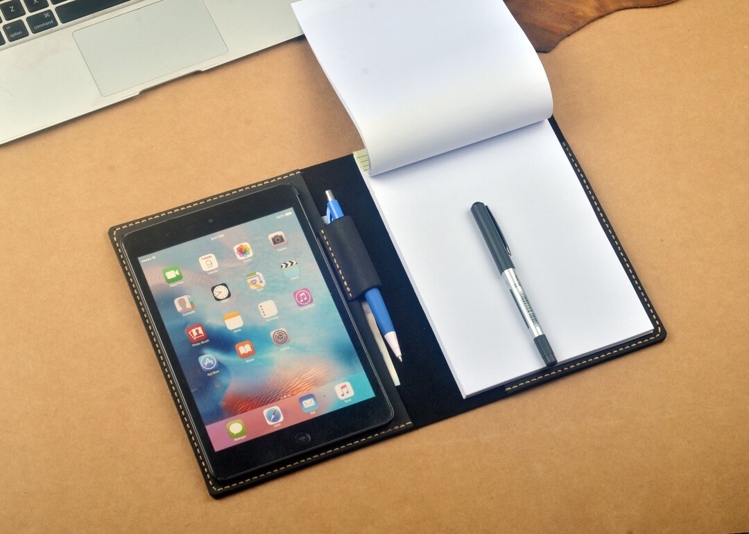 IPad Leather Sleeve Cover With Paper Pad Holder,leather Folio Case With ...