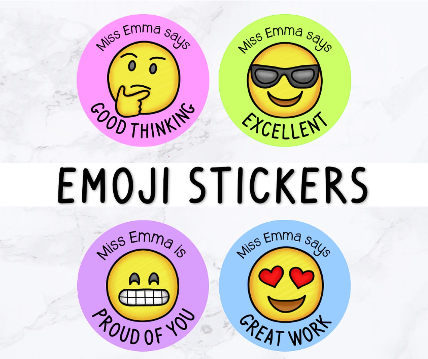 Personalized Emoji Teacher Stickers - Etsy Australia