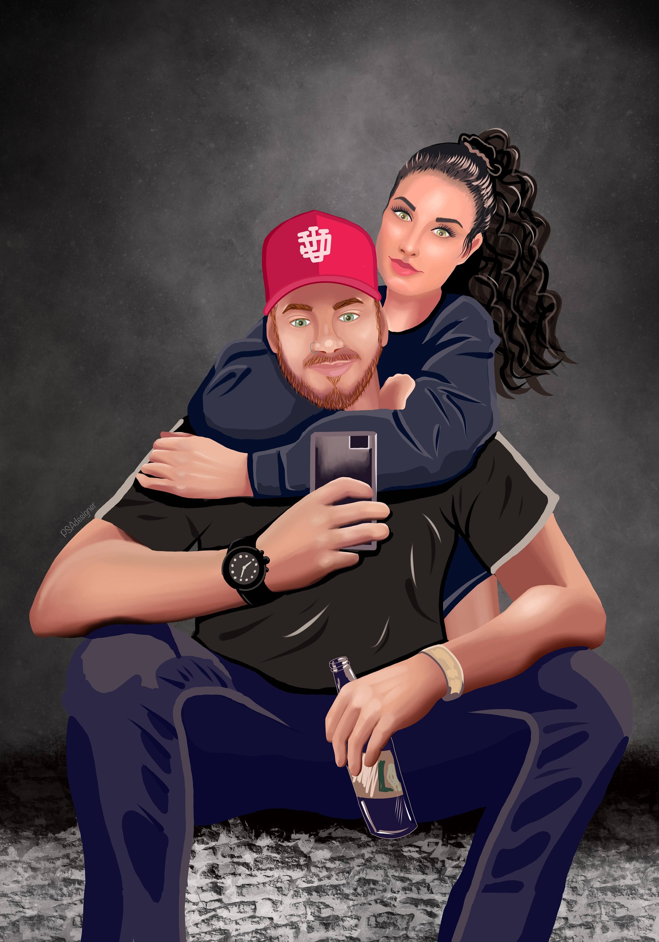Couple Illustration Custom Couple Illustration Engagement Etsy