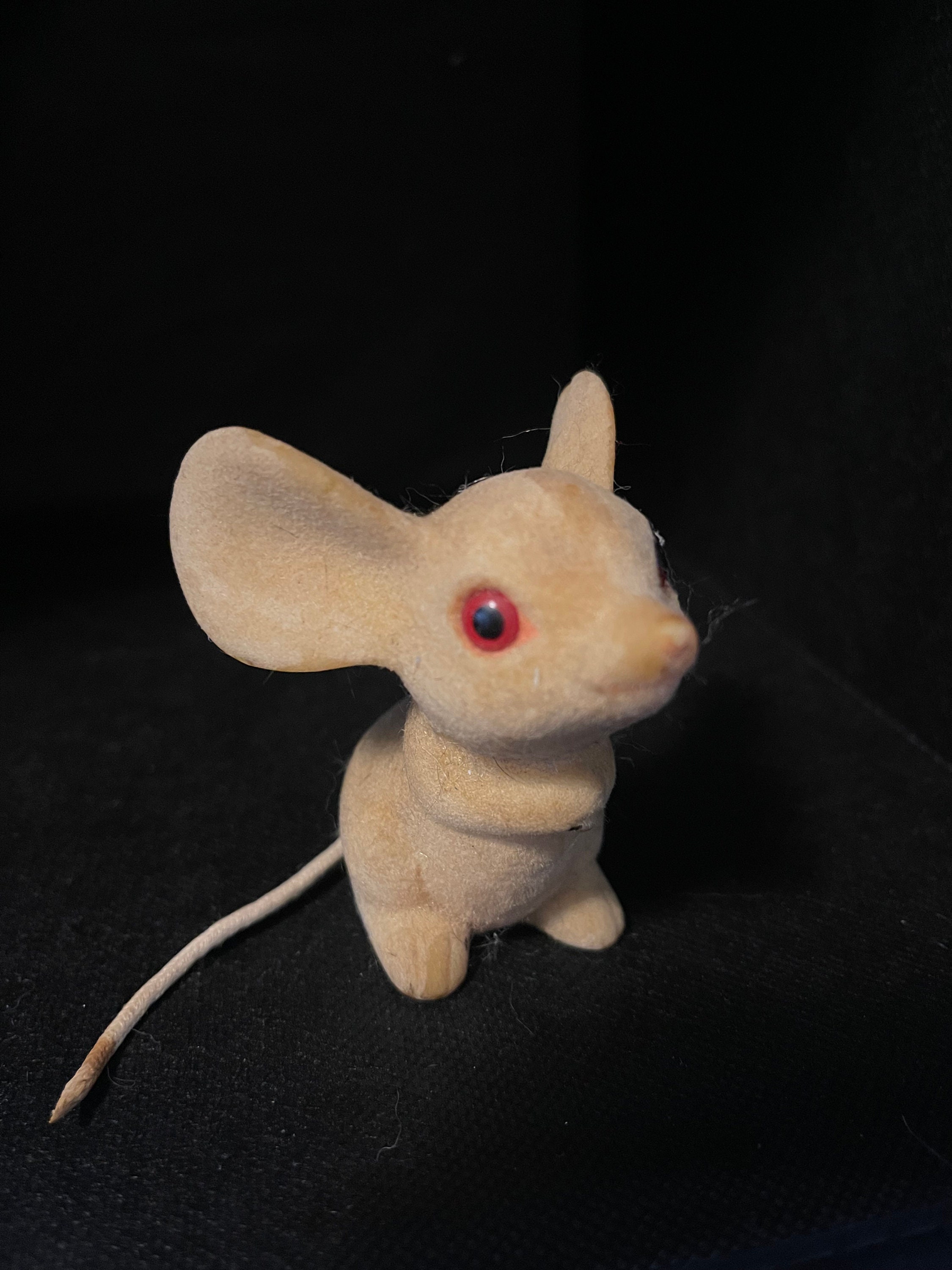 Vintage 1970's Flocked Mouse 2.5" - Etsy