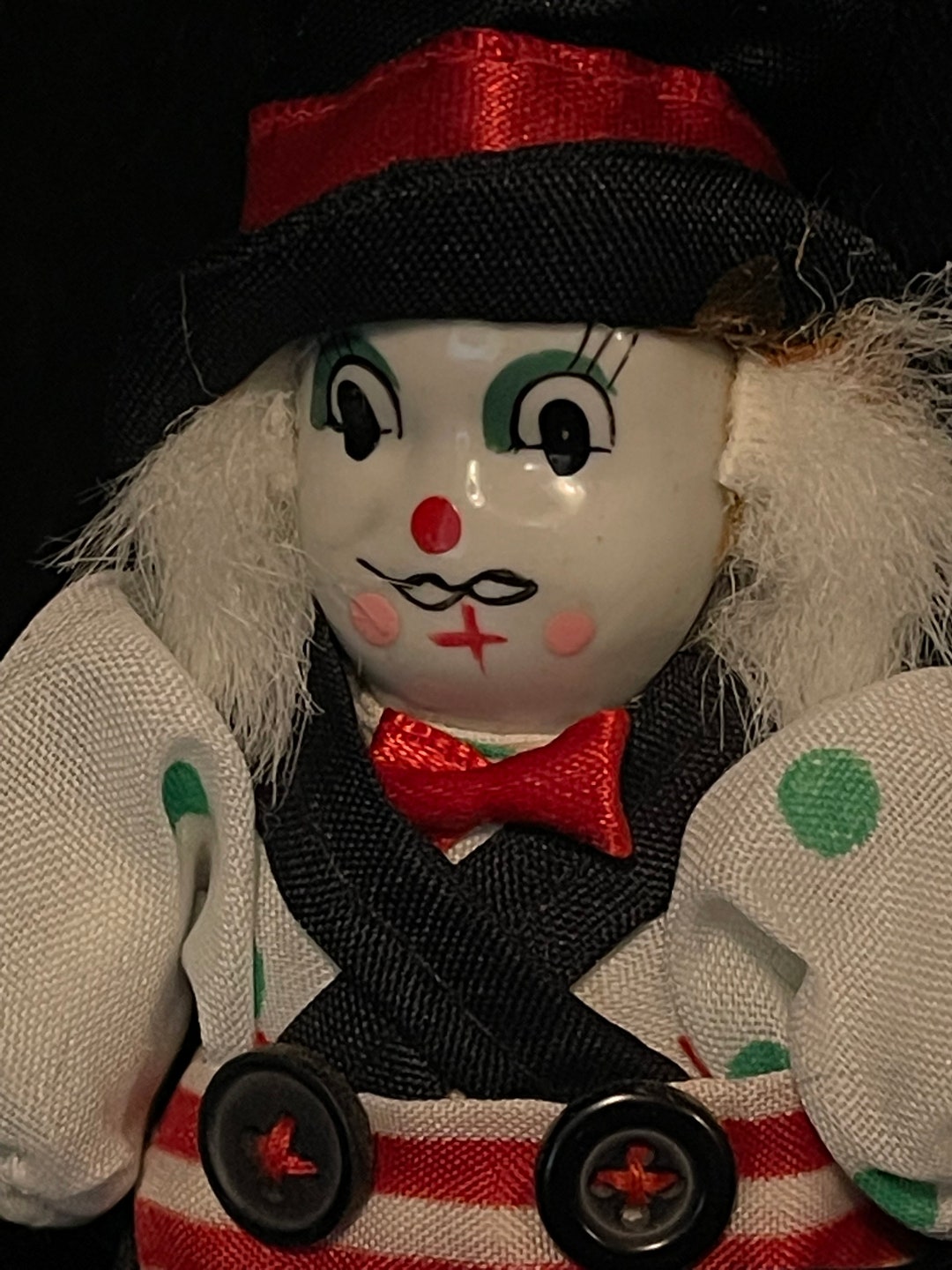 Vintage Chinese Clown 5" Black Overalls and Top Hat - Etsy