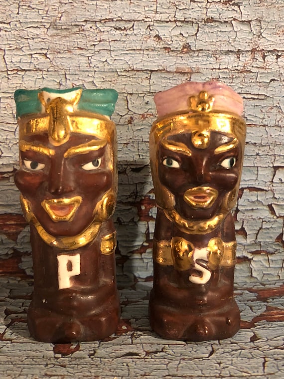 Vintage 1950s Native Egypt Cleopatra Salt Pepper Shakers | Etsy