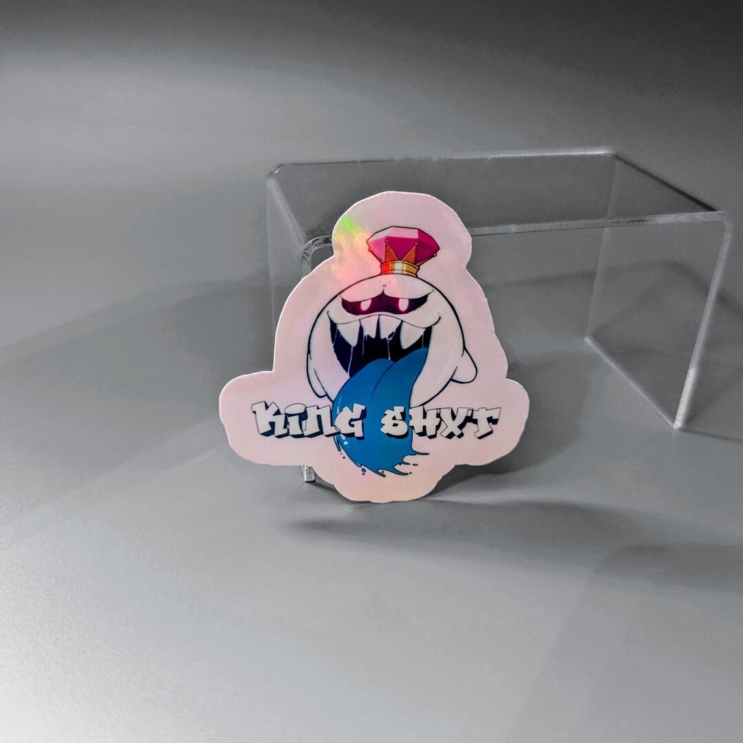 Super Mario Bros Inspired King Boo king Shxt Sticker 2.5 Tall Holo ...