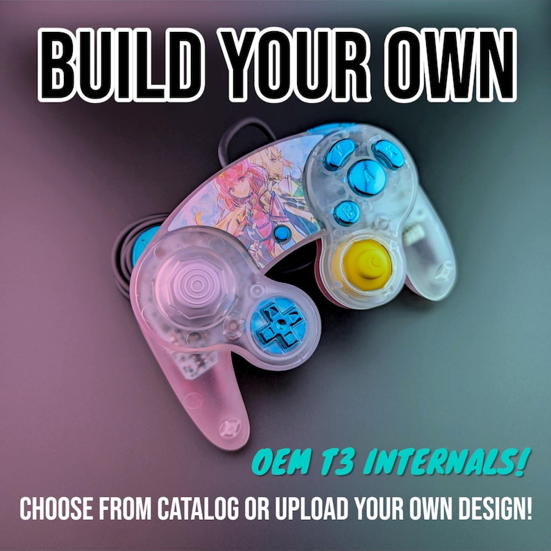 Custom Nintendo Gamecube Controller | Build Your Own | T3 | 9ft Cord - Etsy