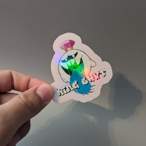 Super Mario Bros Inspired King Boo king Shxt Sticker 2.5 Tall Holo ...
