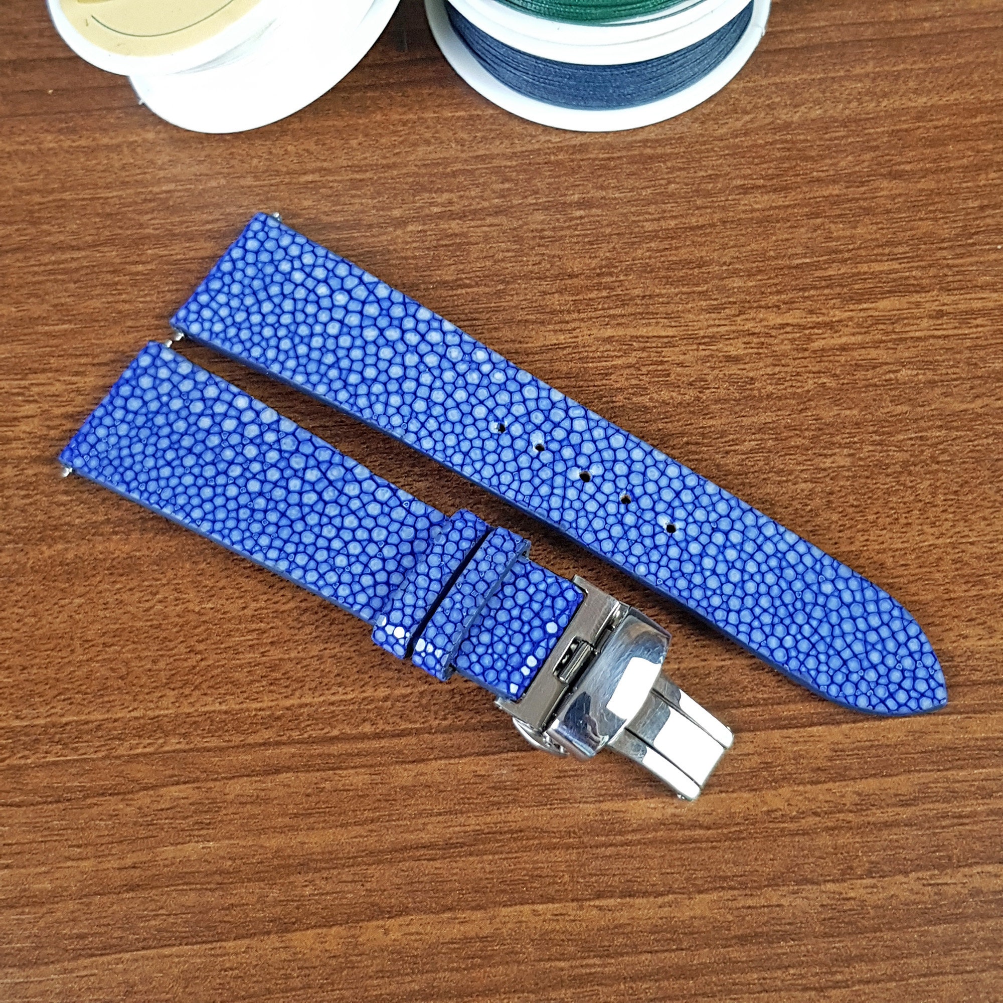 Blue Stingray WATCH STRAP, Custom STINGRAY Watch Strap, Blue Watch Band ...