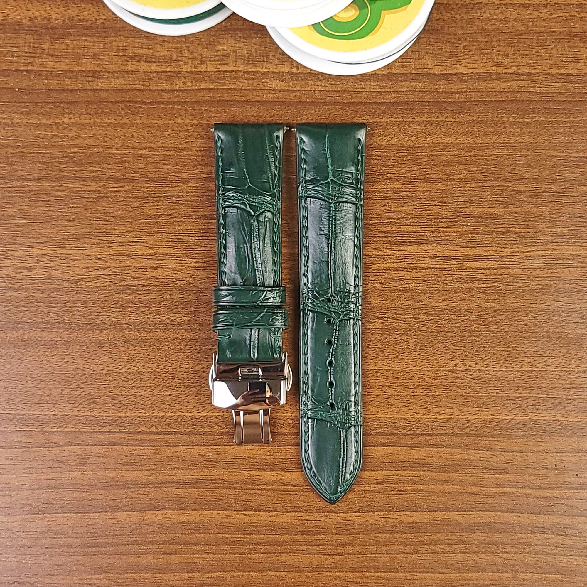 Green ALLIGATOR Watch STRAP, Custom Green Leather WATCH Strap ...