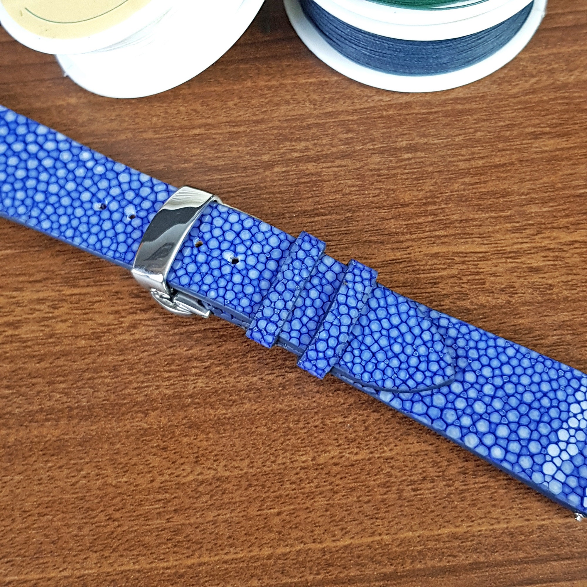Blue Stingray WATCH STRAP, Custom STINGRAY Watch Strap, Blue Watch Band ...