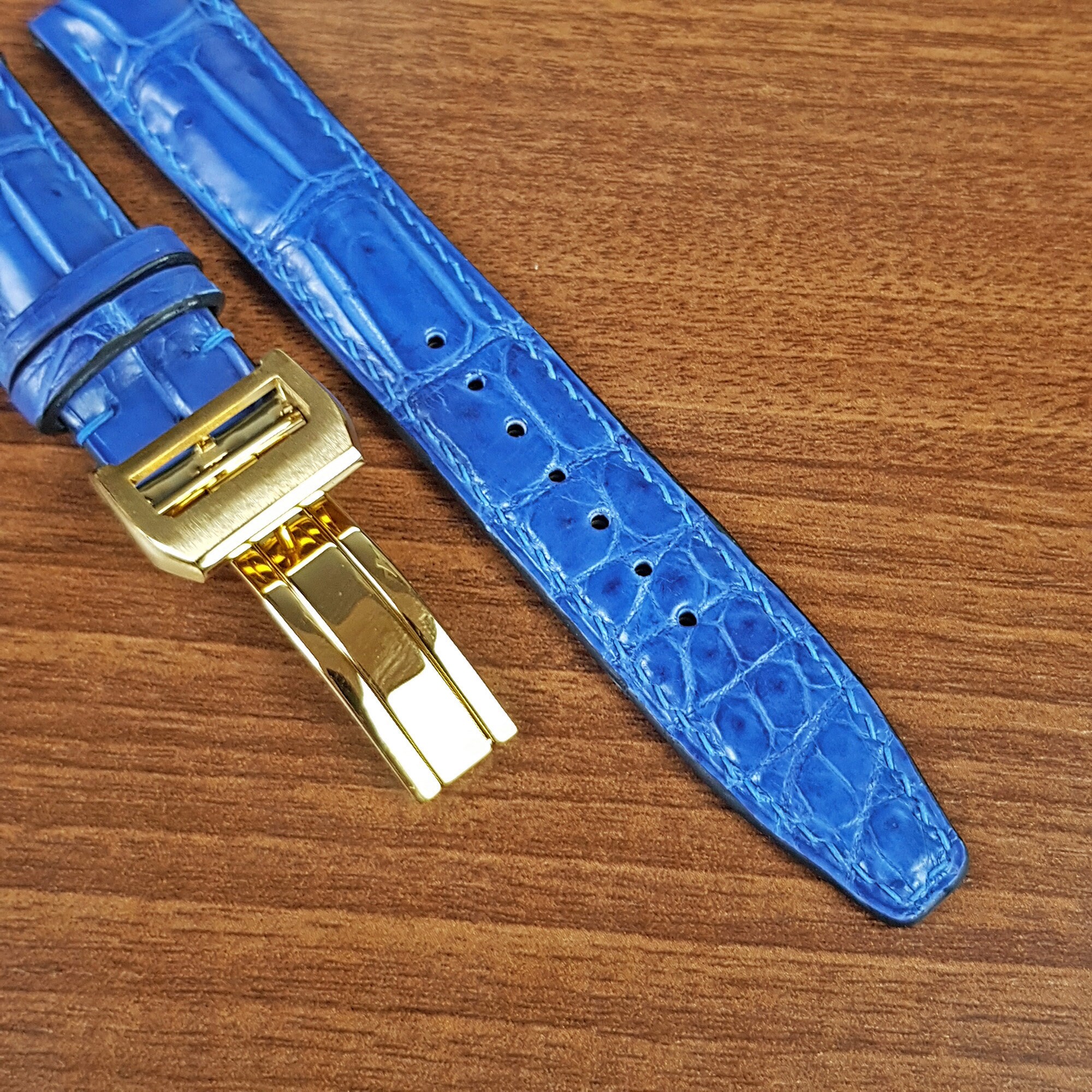 Custom Blue Alligator Watch Strap for Iwc, Replacement Blue Leather Iwc ...